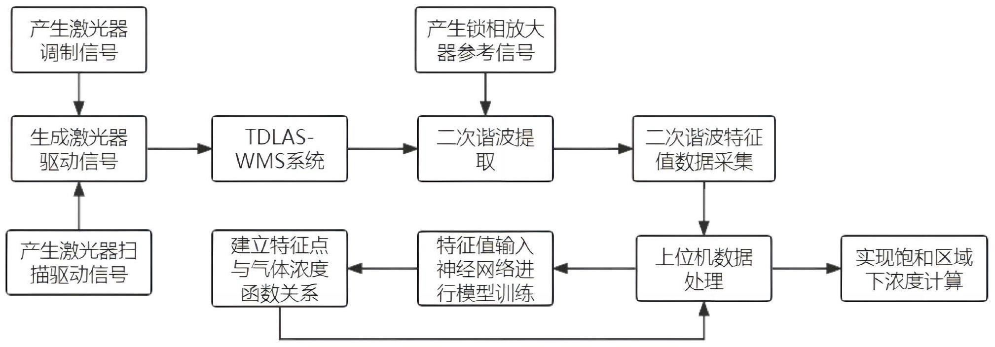 单吸收峰TDLAS-WMS系统饱和吸收浓度检测方法